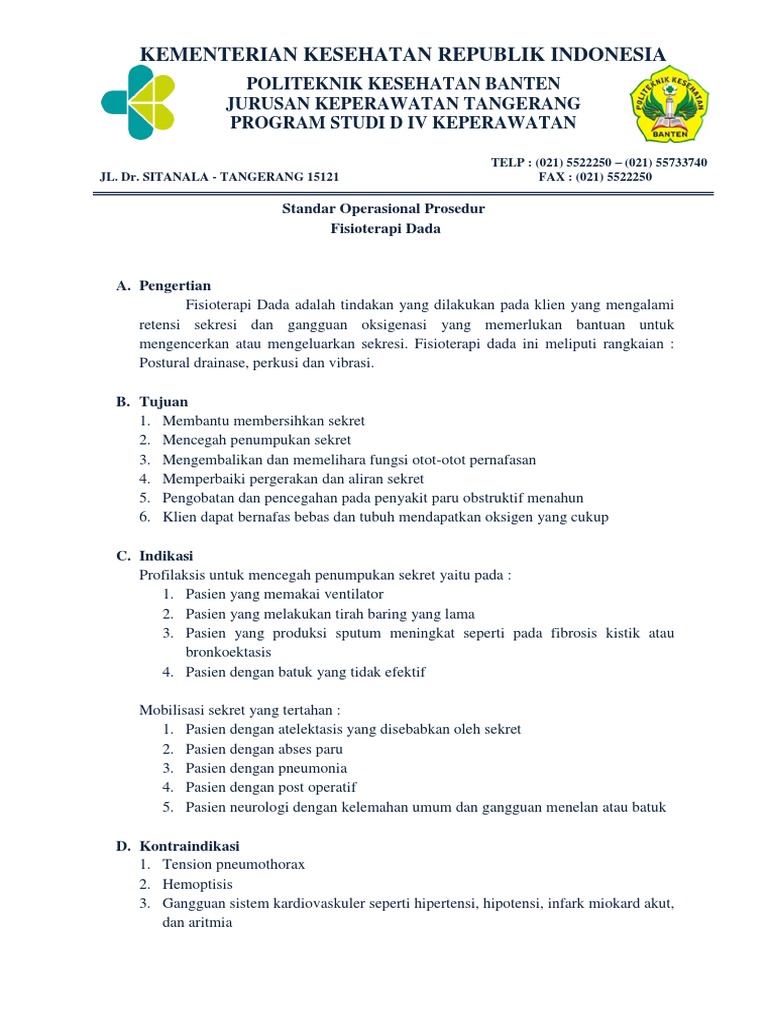 Sop Fisioterapi Dada | PDF | Pengembangan Diri | Kesehatan Holistik