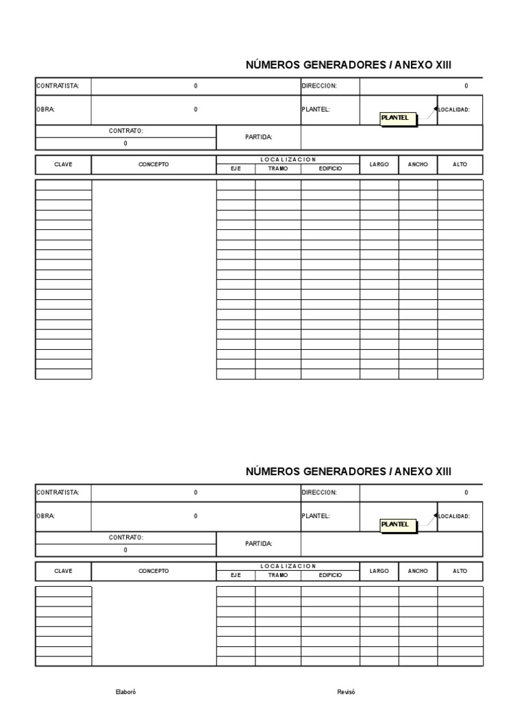 Formato de Numeros Generadores Escuelas Al Cien