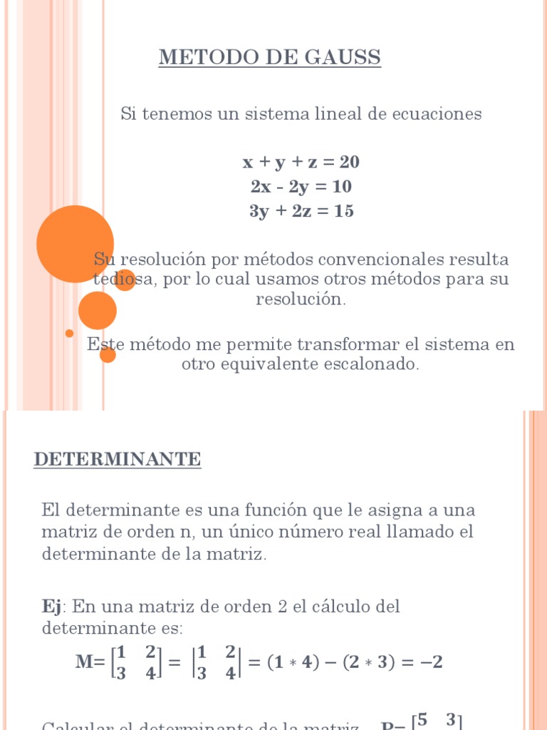 3. Metodo de Gauss | Determinante | Matemáticas De La Computación