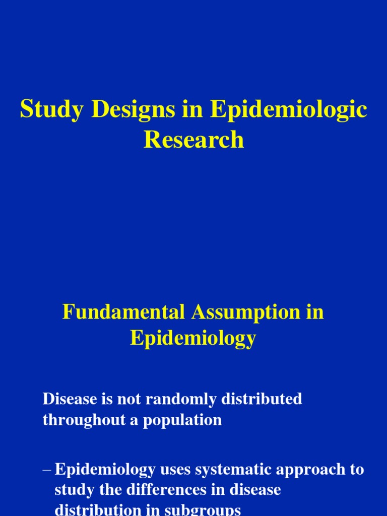 Study Designs in Epidemiologic Research | PDF | Cohort Study | Epidemiology