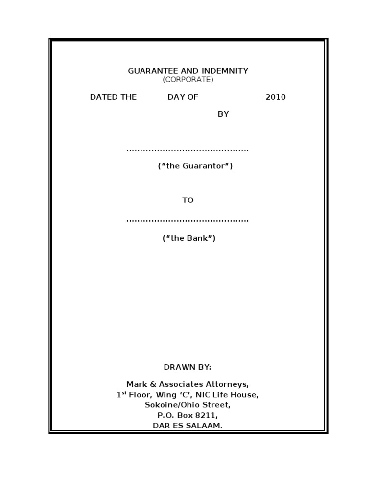 Corporate Guarantee | PDF | Guarantee | Payments