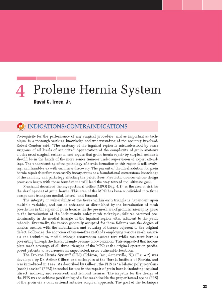 Prolene Hernia System: David C. Treen, JR | PDF | Surgery | Clinical ...