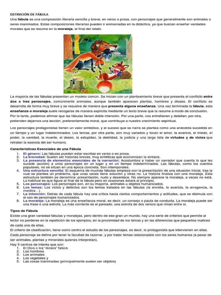 Definición de Fábula | PDF | Fábula | Science
