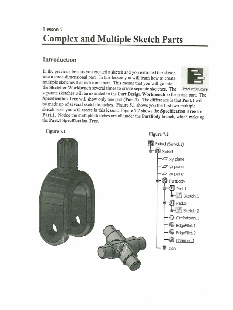 Lesson 7 - Complex and Multiple Sketch Parts PDF | PDF