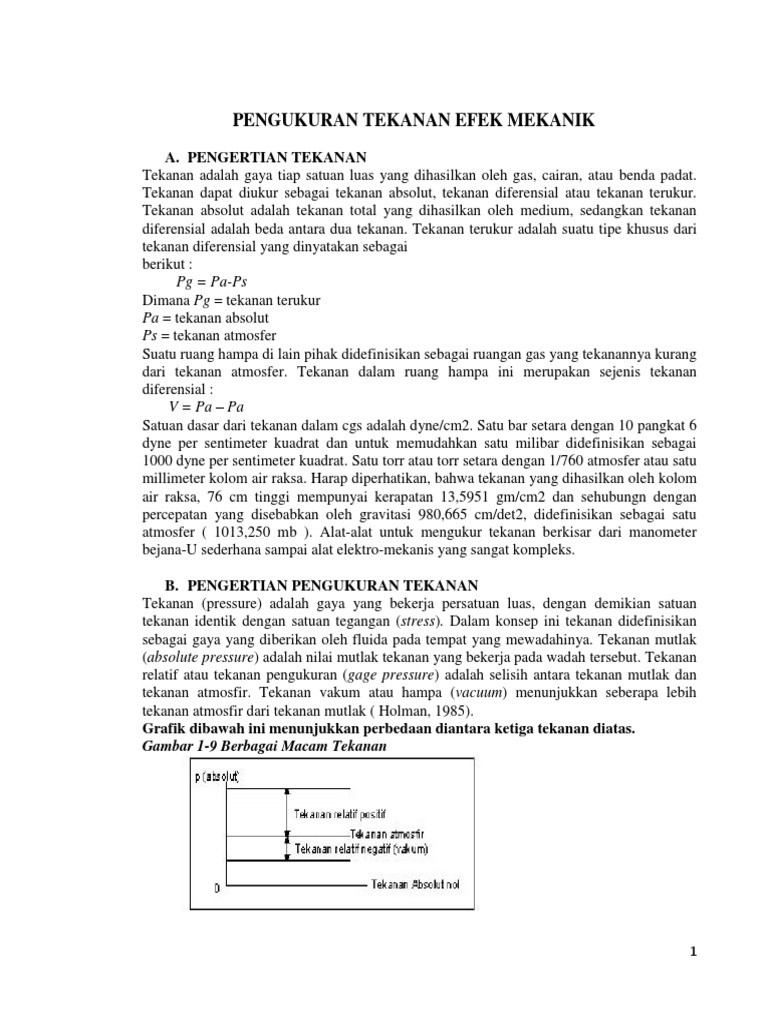 Pengukuran Tekanan Efek Mekanik | PDF