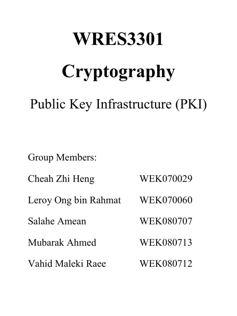 Public Key Infrastructure (PKI) | PDF | Public Key Cryptography | Key ...