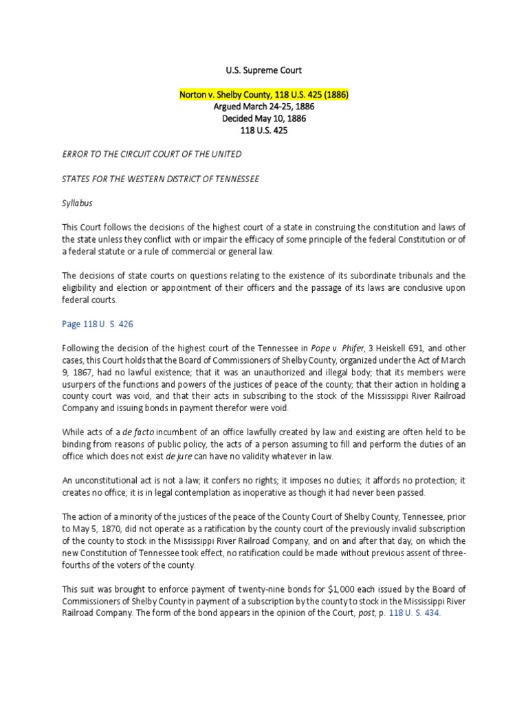 Orthodox Vs Operative Fact | PDF | U.S. State | Supreme Courts