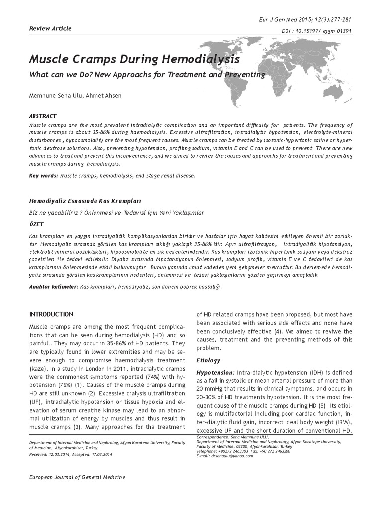 Muscle Cramps During HD | PDF