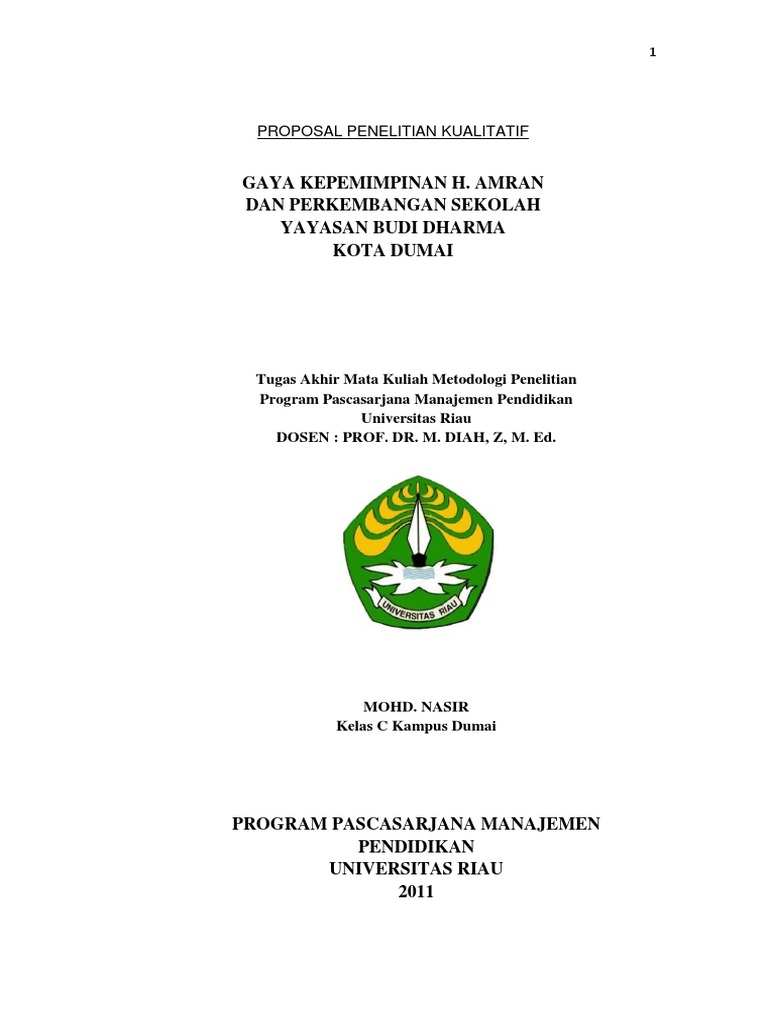 Proposal Penelitian Kualitatif | PDF | Karier & Perkembangan
