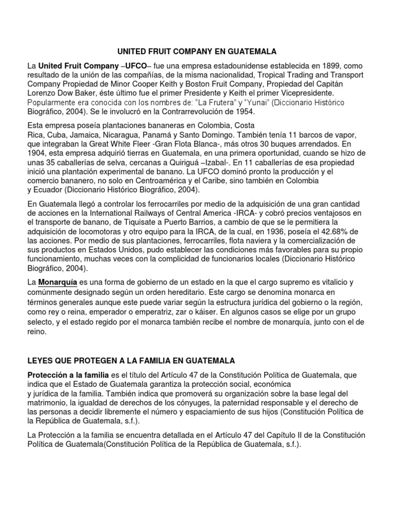 United Fruit Company en Guatemala | PDF | Justicia | Crimen y violencia