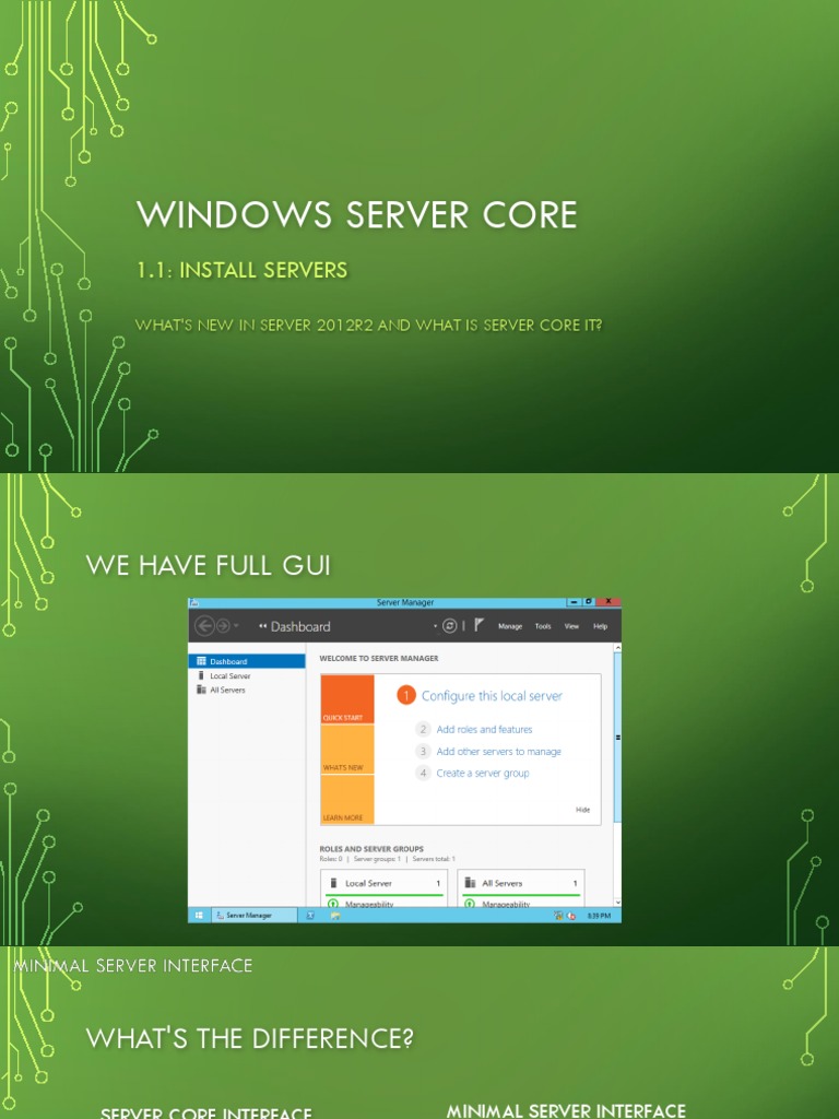 Windows Server Core: 1.1: Install Servers | PDF