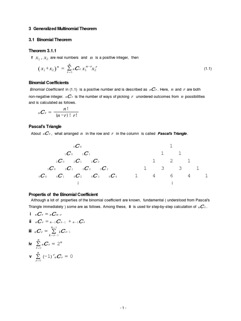 Multinomial Theorem | PDF | Theorem | Discrete Mathematics