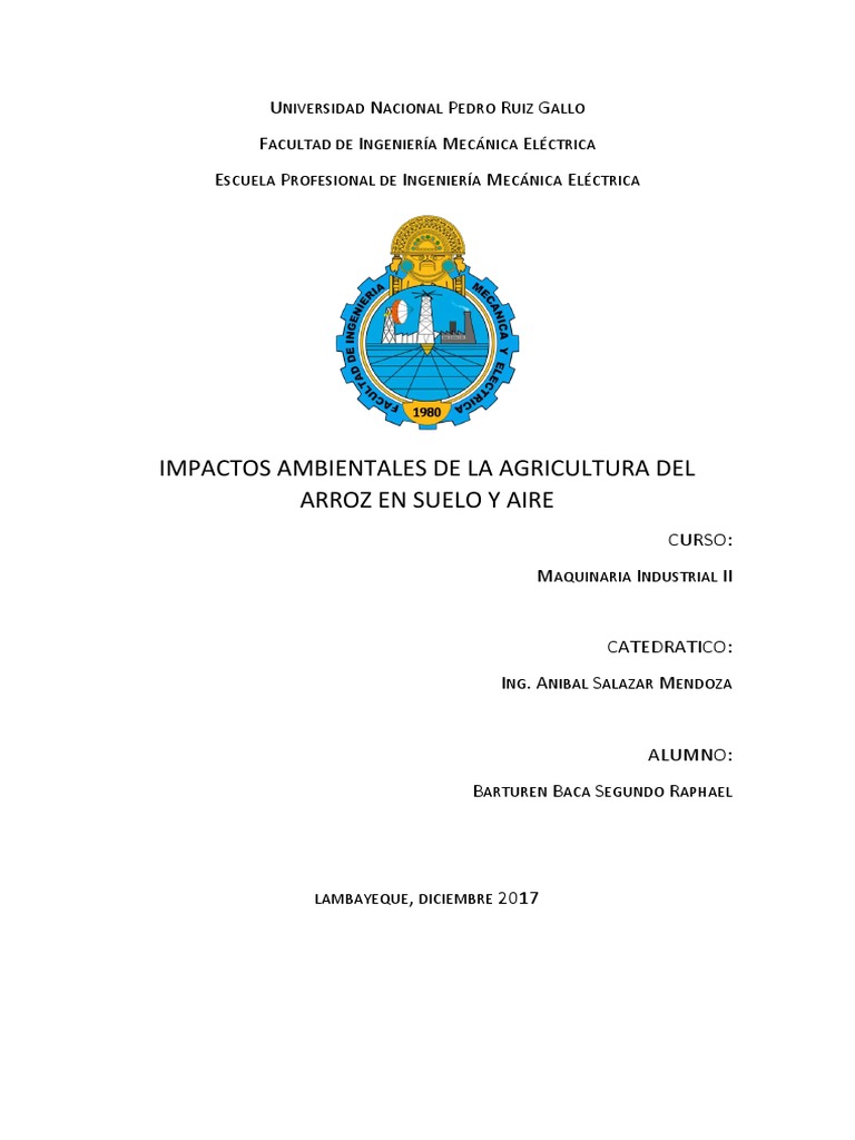 Cultivo de Arroz Afecta El Medio Ambiente | PDF | Dióxido de carbono ...