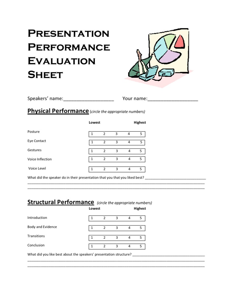 Presentation Evaluation Sheet | PDF