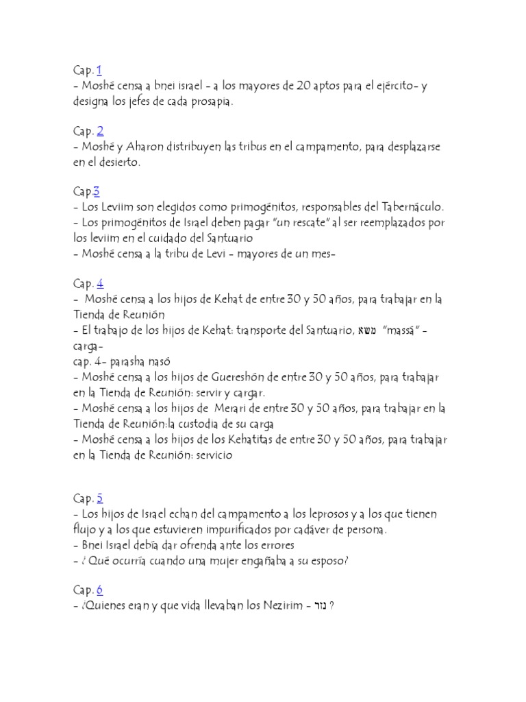 Parashot Bamidvar | PDF | Moisés | Tora