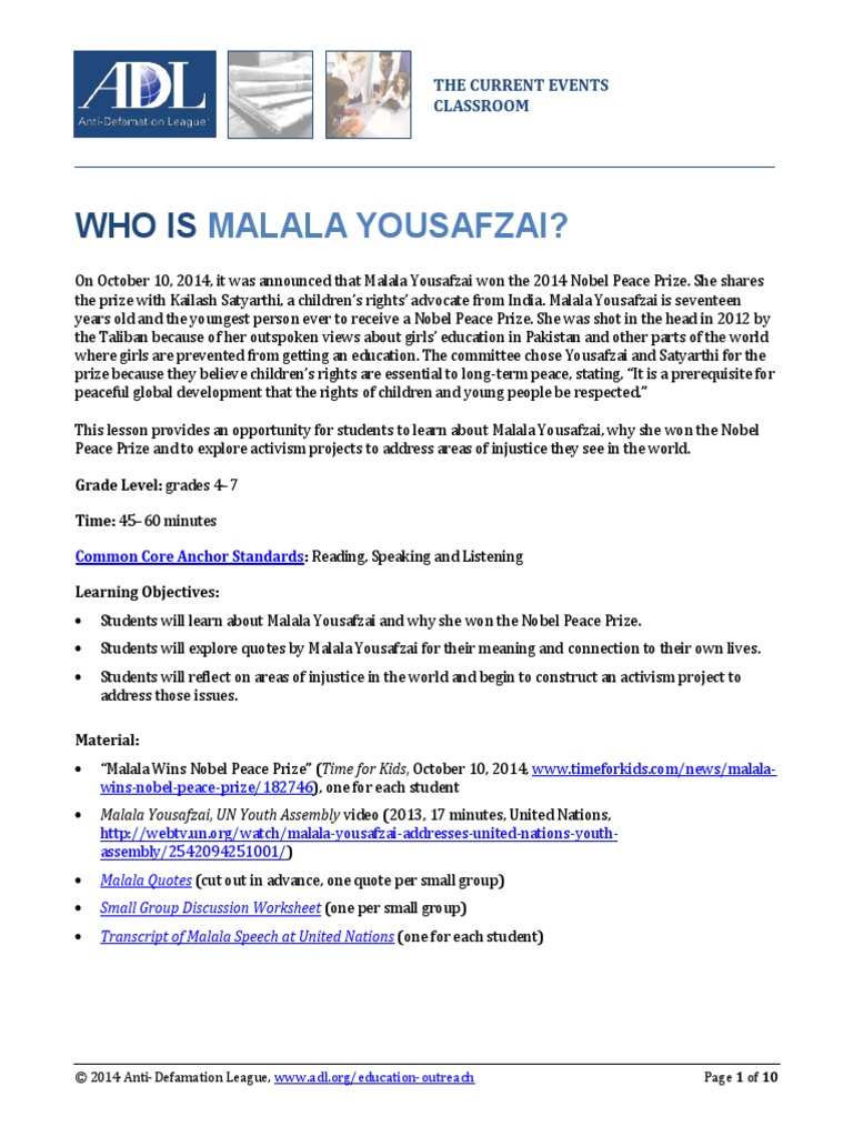 Who Is Malala Yousafzai PDF | PDF | Malala Yousafzai
