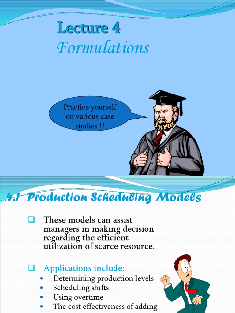 (USED) OR1 - 04 - Formulations (Case Studies) | PDF | Investing ...