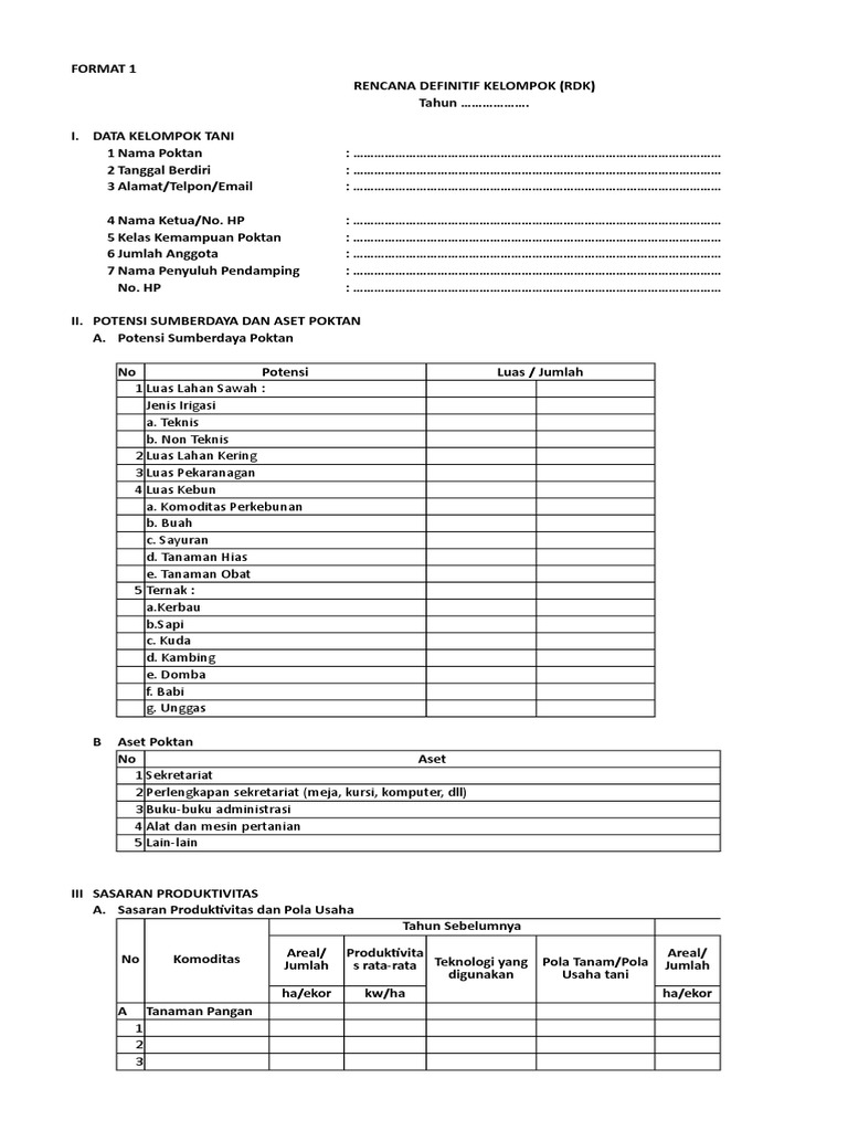 Contoh Format RDK Dan RDKK | PDF | Sains & Matematika