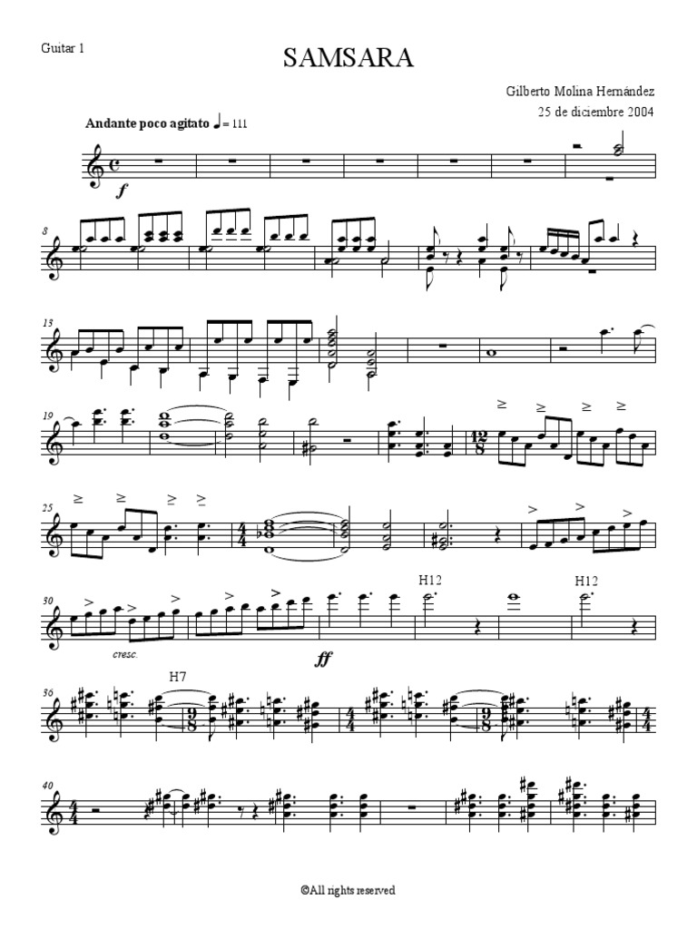 SAMSARA para Tres Guitarras - Guitar 1 PDF | PDF