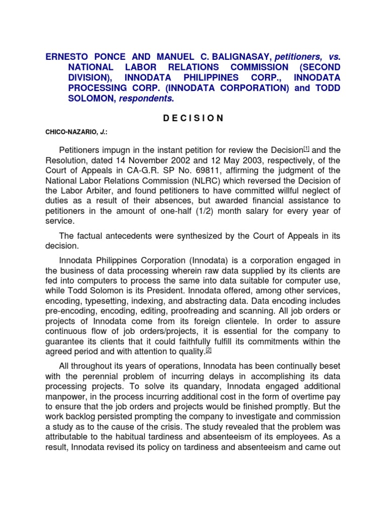 NLRC Ruling on Innodata Dismissals | PDF | Certiorari | Appeal