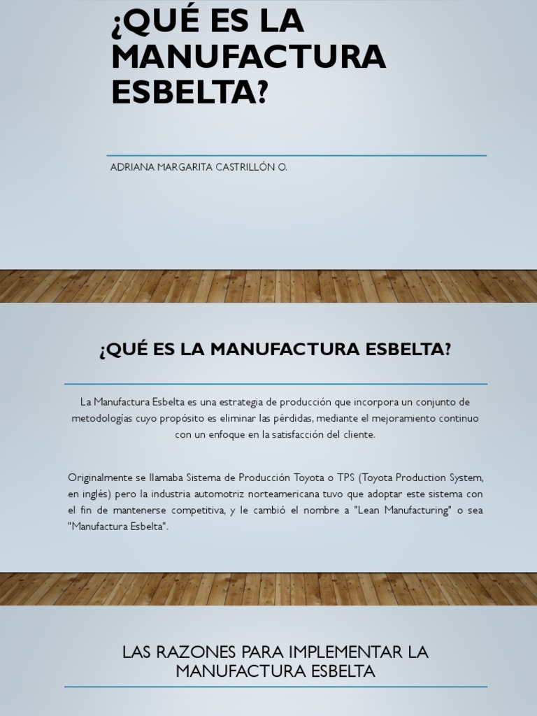 Qué Es La Manufactura Esbelta | PDF | Lean Manufacturing | Calidad (comercial)