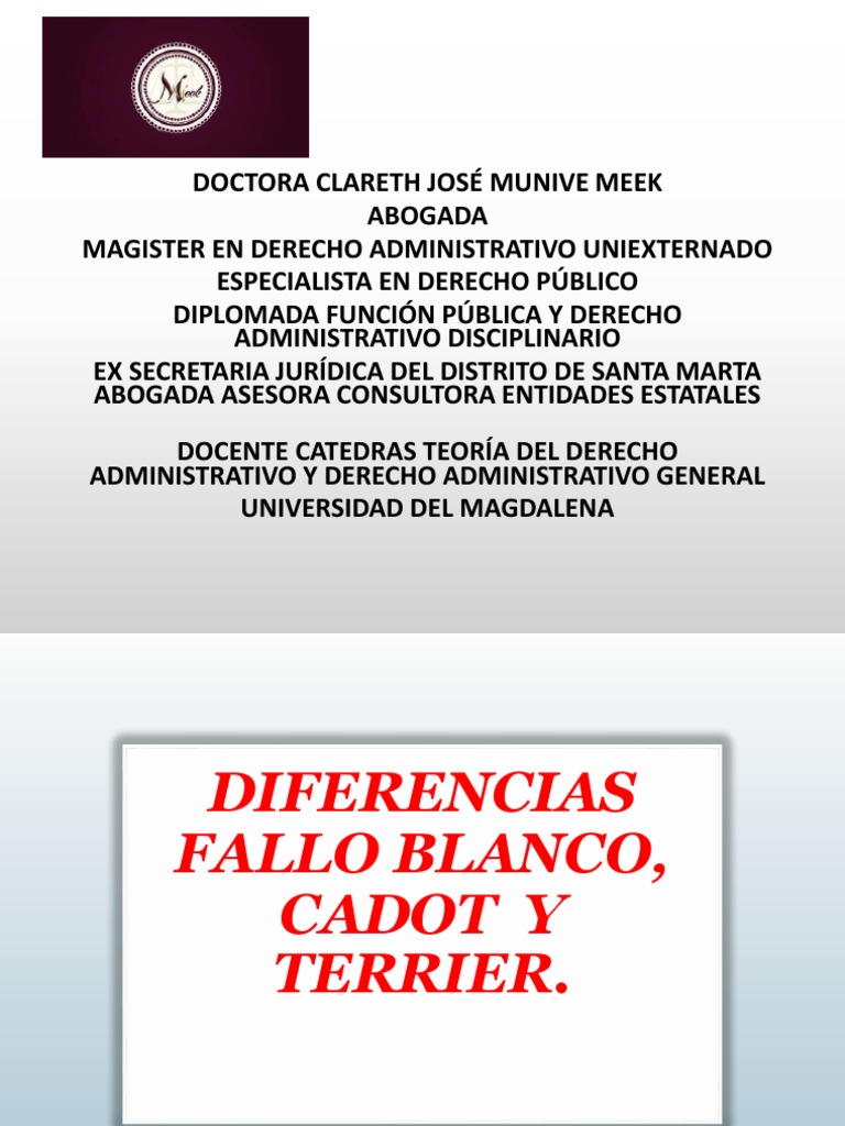Fallo Blanco, Cadot y Terrier. Diferencias. | PDF | Jurisdicción | Administración Pública