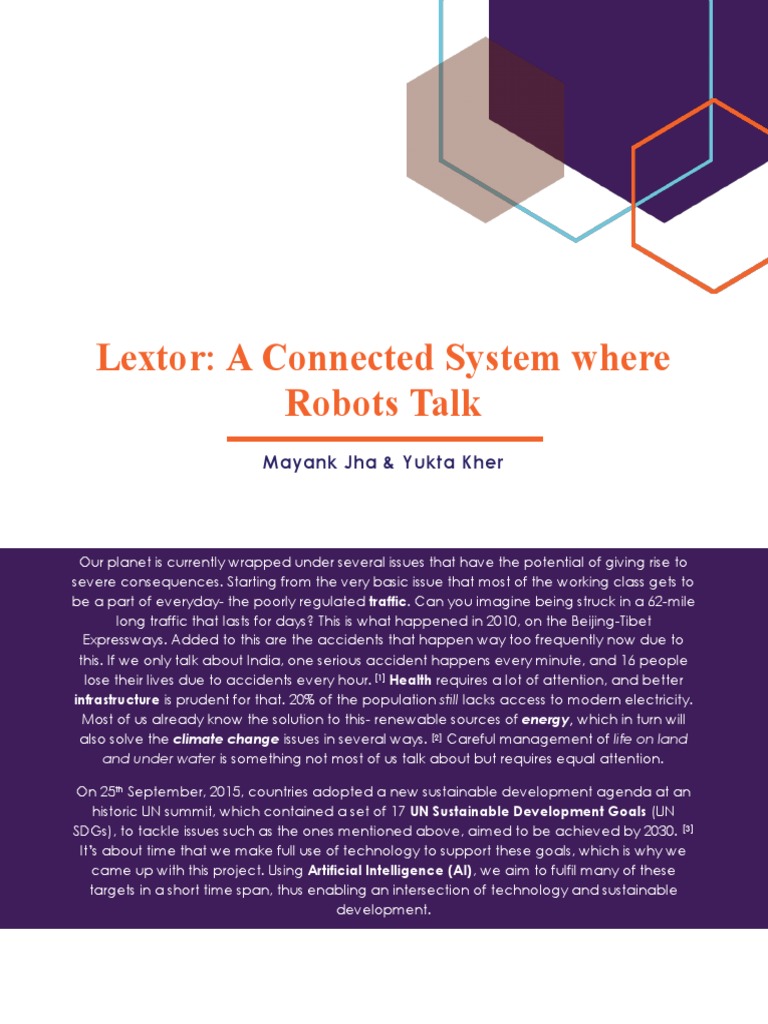 Lextor: A Connected System Where Robots Talk: Mayank Jha & Yukta Kher ...