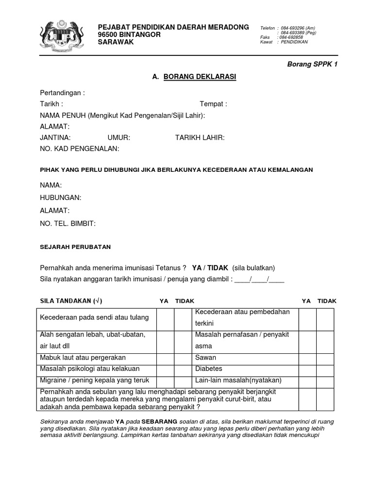 Borang Sppk 1 Deklarasi Pdf
