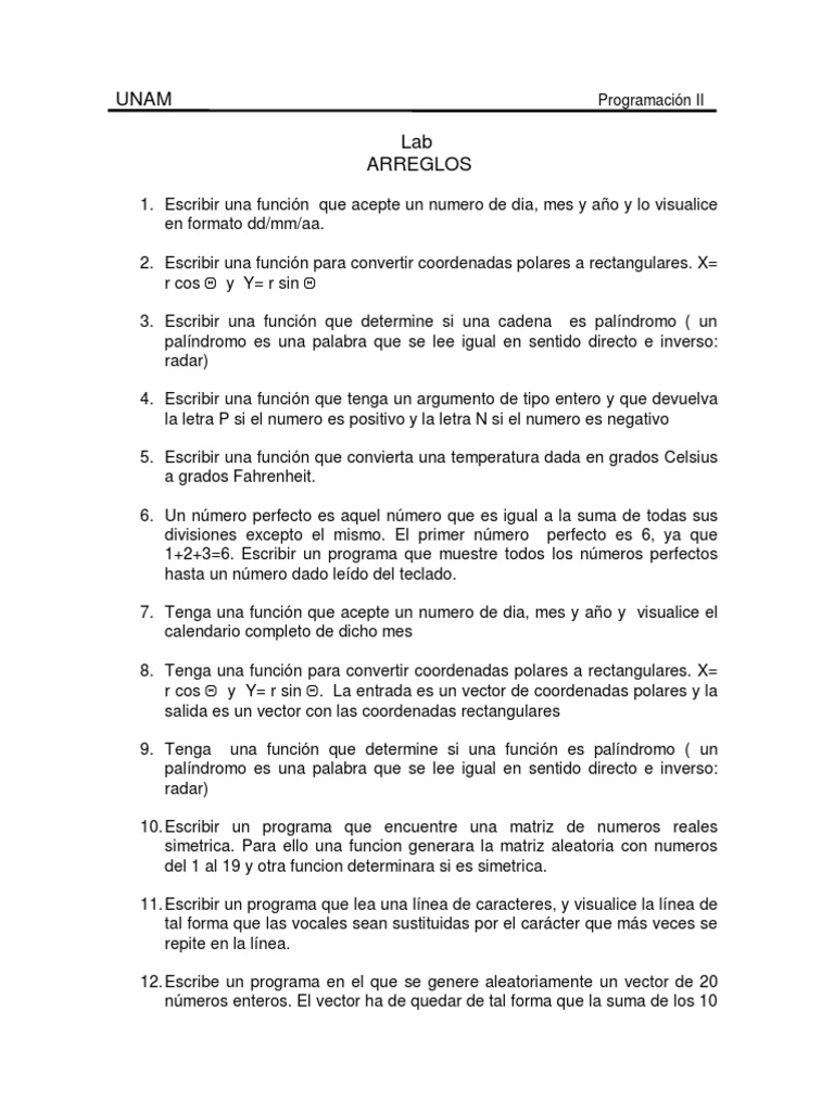Ejercicios Con Arrays | PDF | Matriz (Matemáticas) | Enseñanza de ...