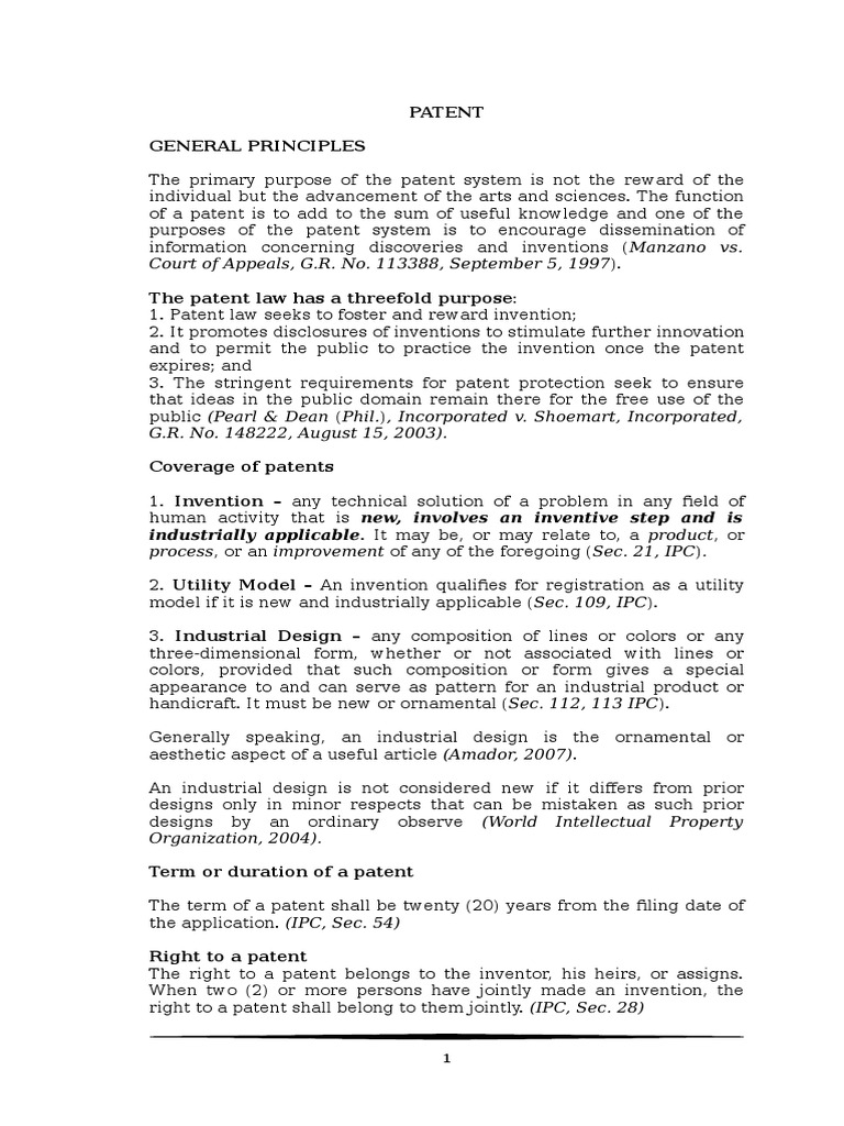 A Comprehensive Overview of Patent Principles, Requirements, and Protection in the Philippines ...