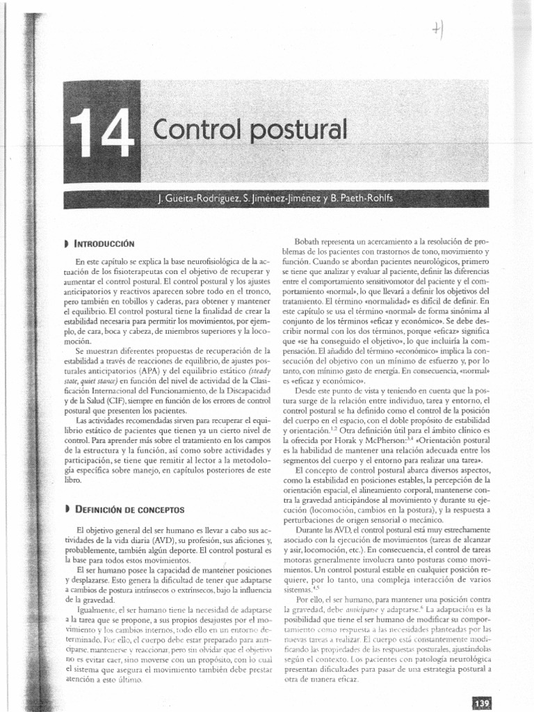Control Postural | PDF | Músculo | Percepción visual