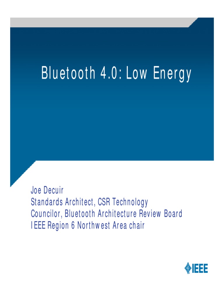 Bluetooth Low Energy | PDF | Bluetooth | Computer Network