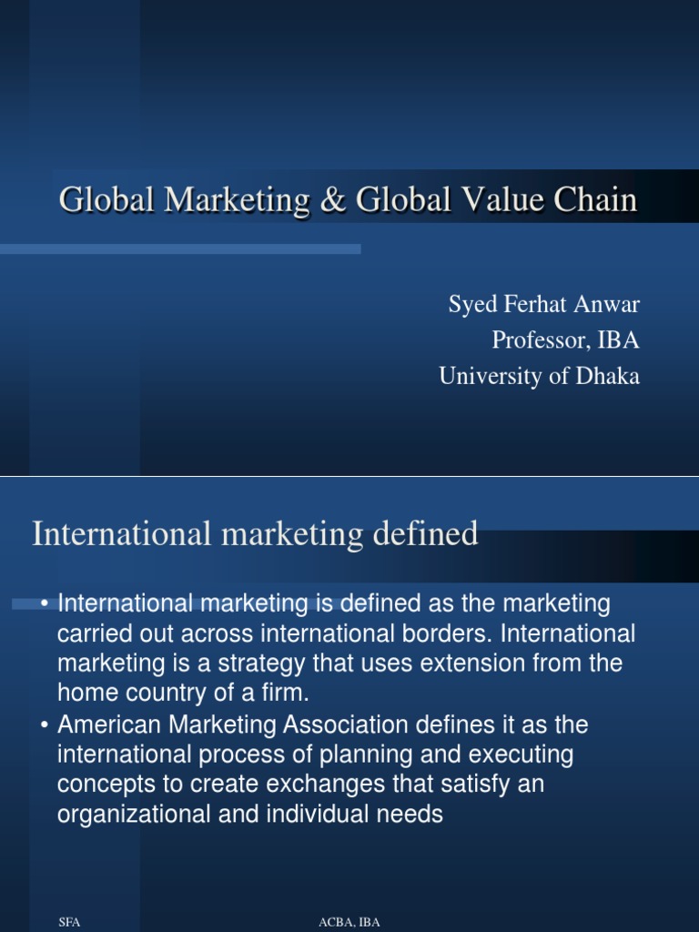 Global - Marketing & GVC | PDF | Value Chain | Strategic Management