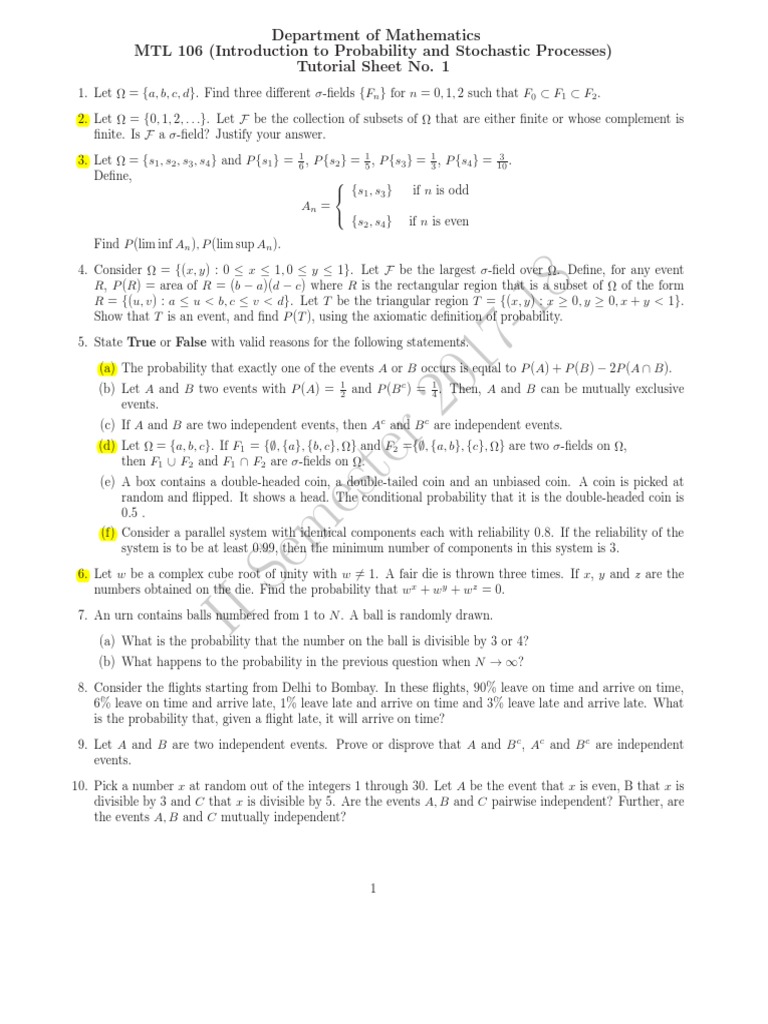 Tutsheet1 MTL106 | PDF | Mathematical Objects | Mathematical Analysis