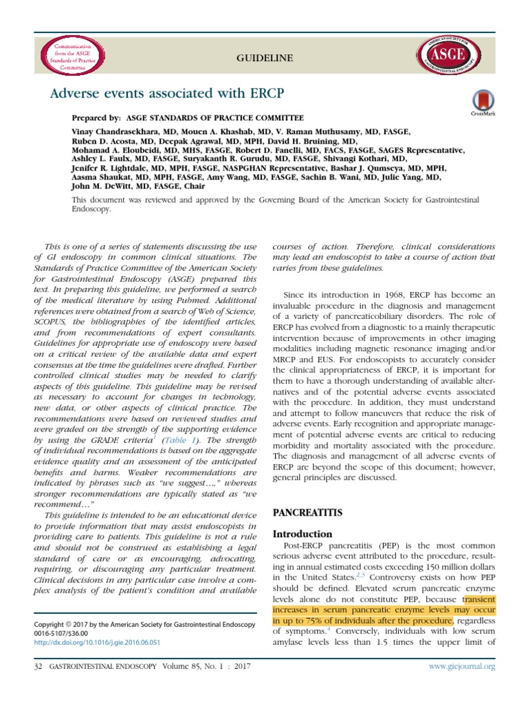 Adverse Events Ercp | PDF | Bleeding | Endoscopy
