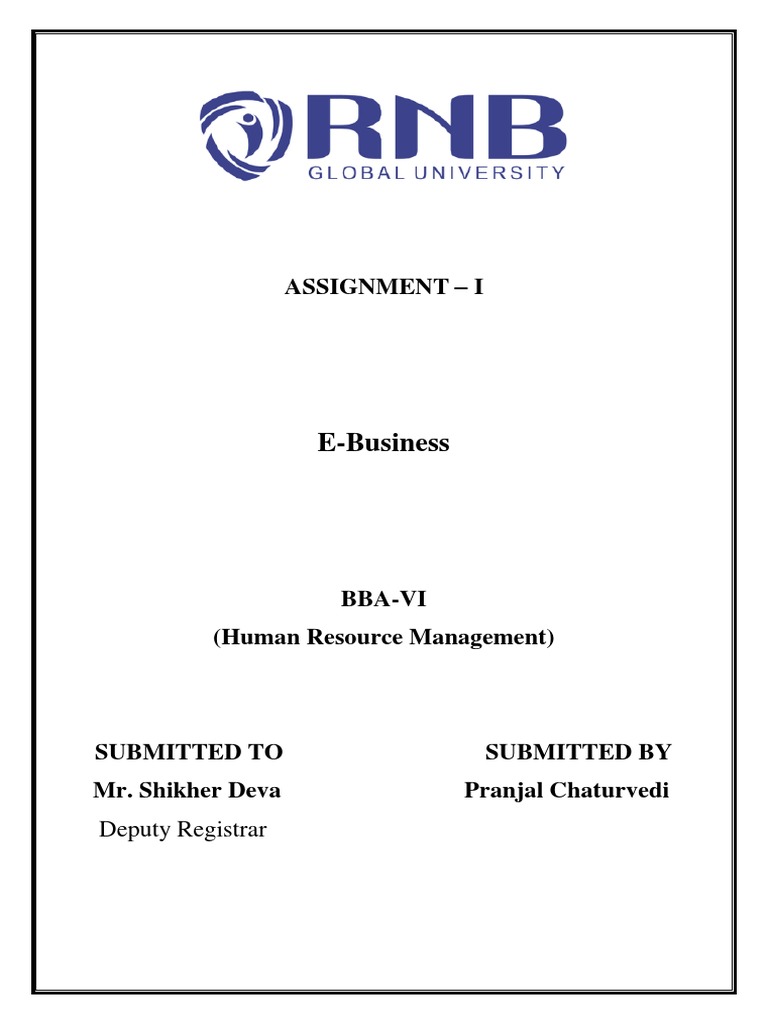 E-Business: Assignment - I | PDF