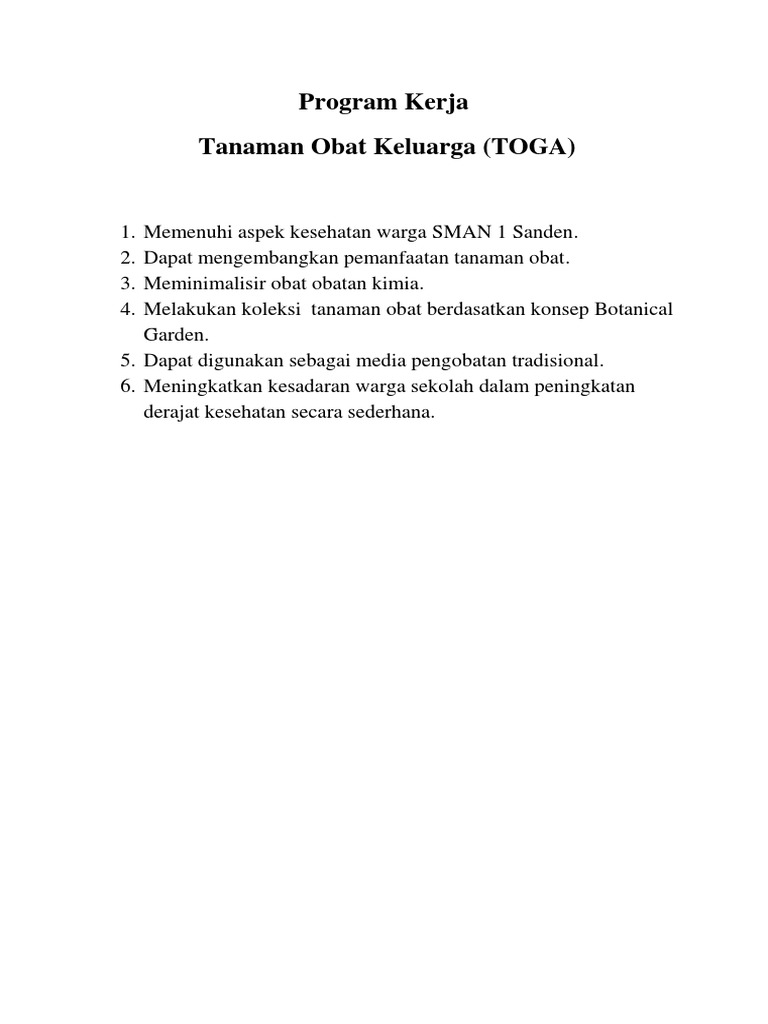 Program Kerja Toga | PDF