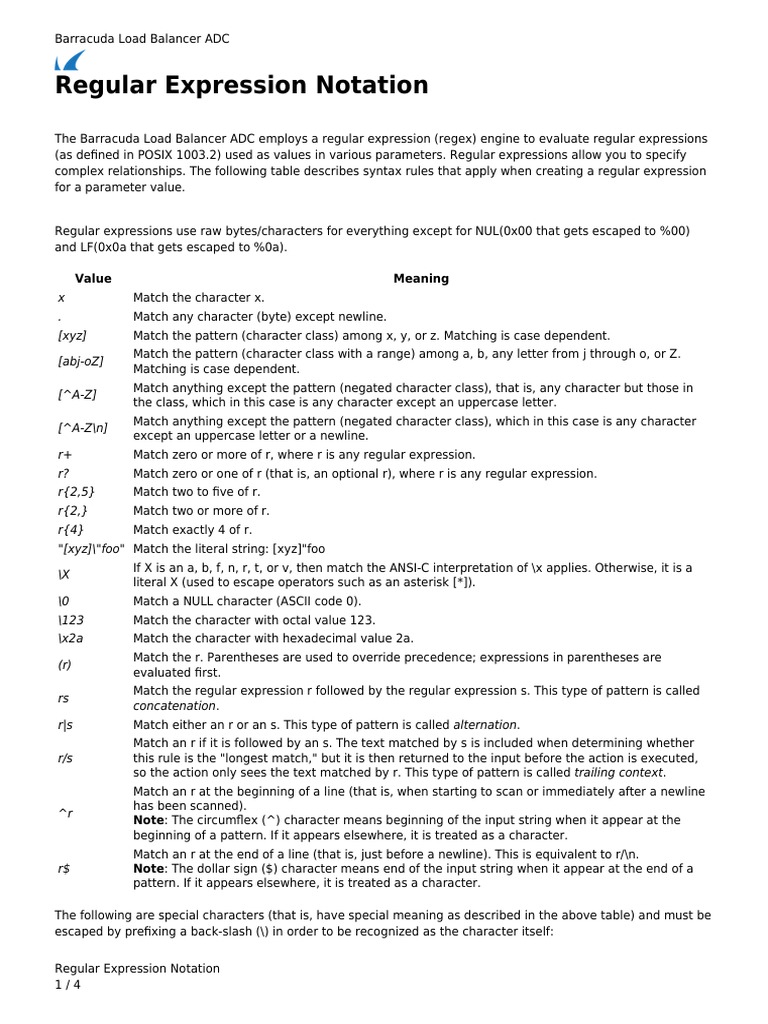 Regular Expression Notation | PDF | Regular Expression | Notation