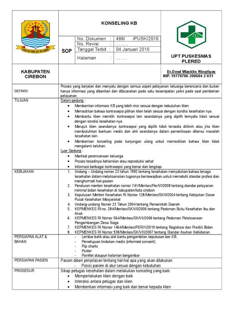 Sop Konseling KB | PDF