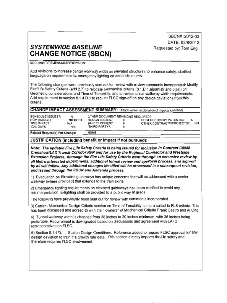 14 - Metro Rail Design Criteria Fire Life Safety Criteria Revision 1 ...