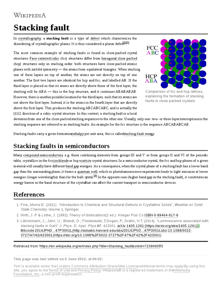 Stacking Fault: Stacking Faults in Semiconductors | PDF | Biophysics ...
