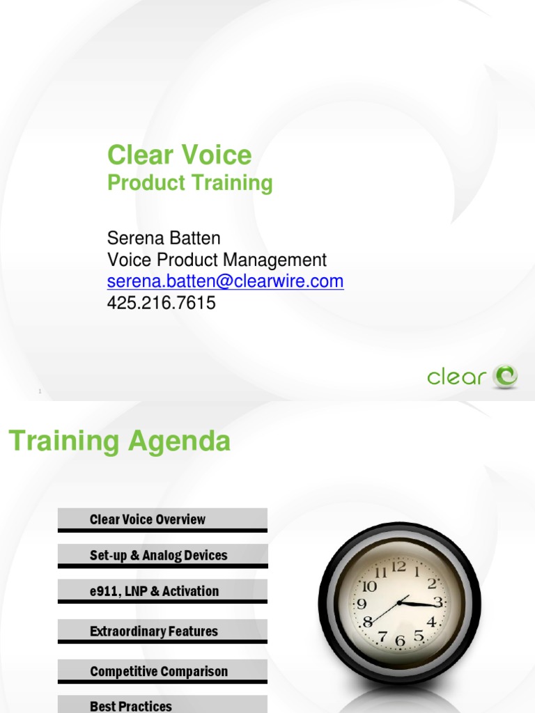 Clear Voice Product Training | PDF | Voicemail | Telecommunications