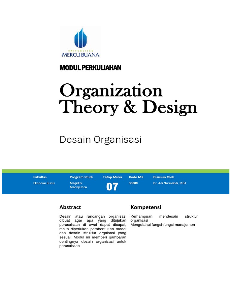 Modul Organization Theory And Design Tm7 Pdf