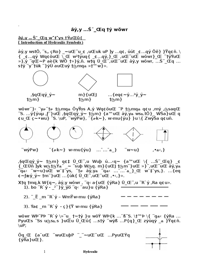 Hydraulic Symbals and Circuit | PDF | Continuum Mechanics | Dynamics ...