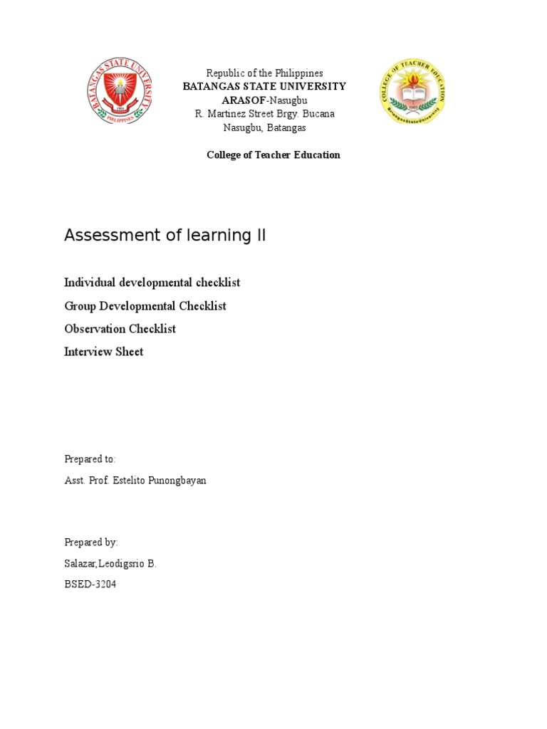 Assessment Ii Pdf Educational Assessment Teacher Education