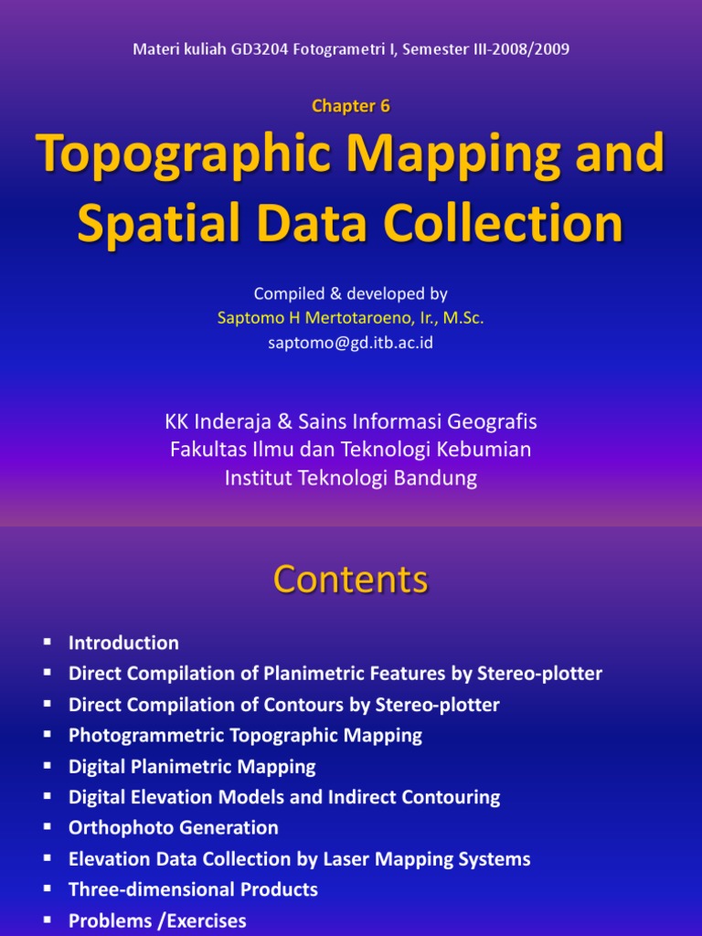 Topographic Mapping And Spatial Data Collection Pdf Topography