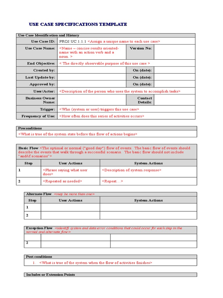 Use Case Template 05 Pdf Use Case Systems Engineering