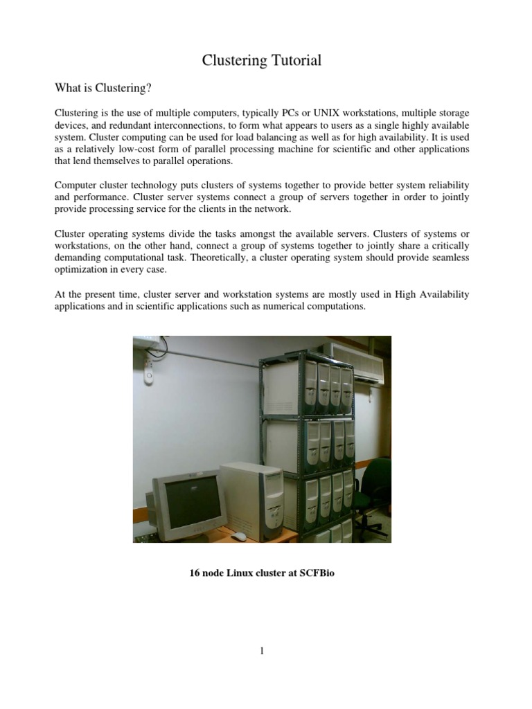 Clustering Pdf Computer Cluster Message Passing Interface