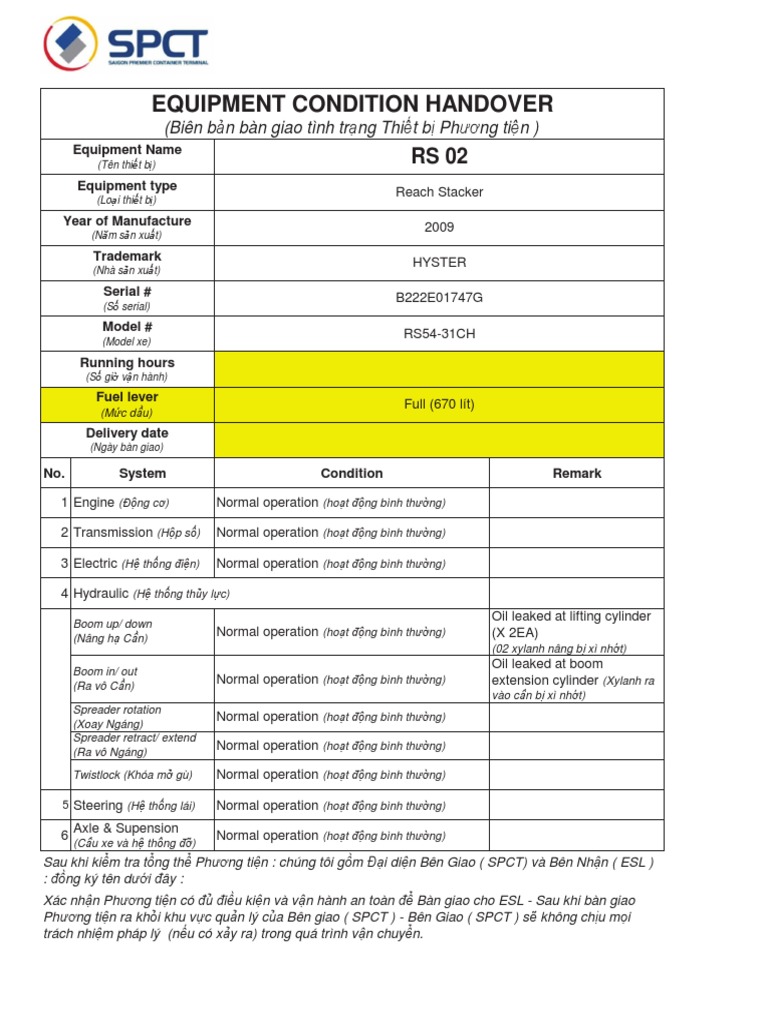 RS Equipment Handover - Thanh | PDF | Technology & Engineering