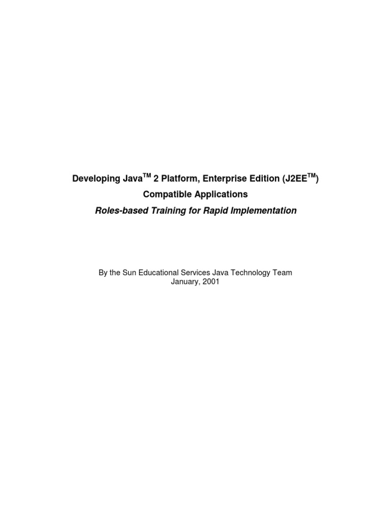 Developing Java 2 Platform, Enterprise Edition (J2EE) Compatible ...